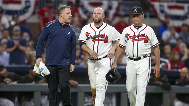 Braves place C McCann on IL, recall Jackson